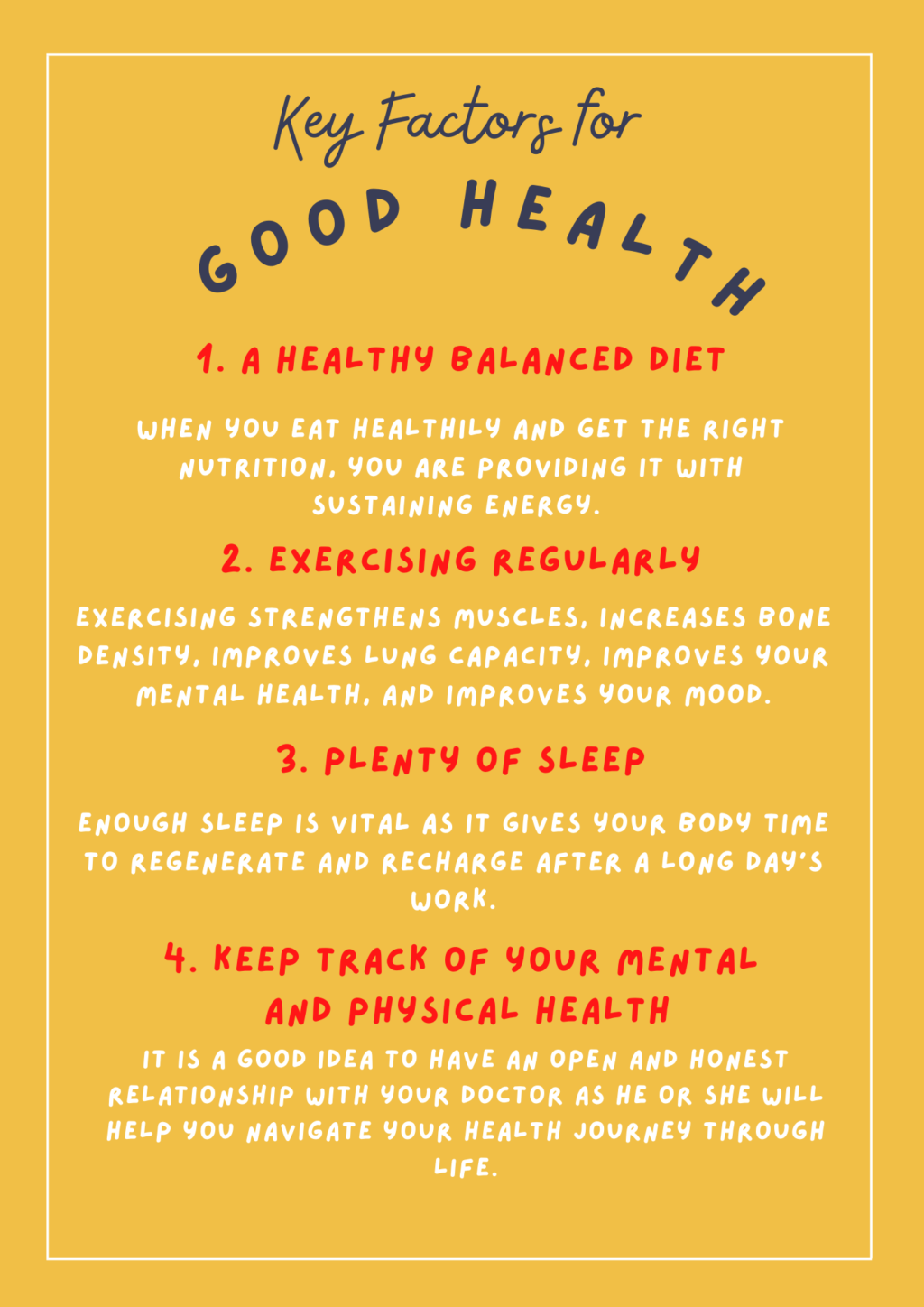 4 Key Factors for Good Health – Healthcare Pilipinas